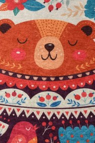 Dětský kulatý koberec Sweet Bear 140 cm vícebarevný