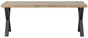 Jídelní stůl tablo 180 x 90 cm nohy do tvaru x mangový herringbone MUZZA
