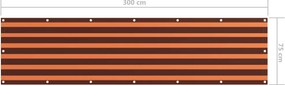 Balkónová zástěna oranžovo-hnědá 75 x 300 cm oxfordská látka 134924