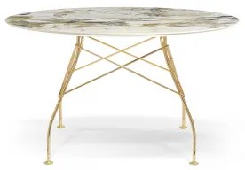 Glossy Marble finish kulatý 130 cm zlatá symfonie Kartell