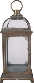 Bronzová antik kovová lucerna s krajkou Billia - 23*23*58 cm