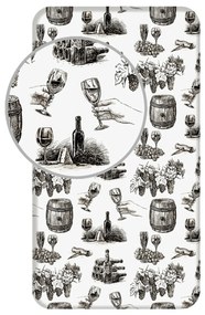 Jerry Fabrics Bavlněné prostěradlo Víno, 90 x 200 cm