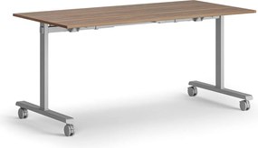 Mobilní stůl MATCH, 160x80 cm, šedá podnož, ořech