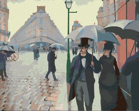 zuty malování podle čísel - paris street; rainy day (gustave caillebotte), 40x50 cm, vypnuté plátno na rá