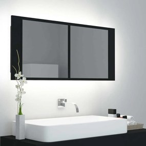 vidaXL LED koupelnové zrcadlo 100 x 12 x 45 cm akrylové [804982] Barva: Černá