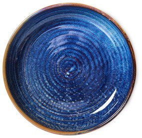 HK living Hluboký keramický talíř Rustic Blue 19 cm, modrá barva, keramika