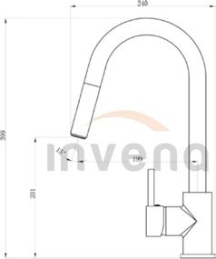 Invena Elia, stojánková dřezová baterie s výsuvnou výlevkou, chromová, INV-BZ-89-W01-C