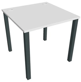 Stůl pracovní rovný 80 cm - Hobis Uni US 800 Dekor stolové desky: bílá, Barva nohou: černá