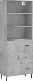 Skříň highboard betonově šedá 69,5x34x180 cm kompozitní dřevo 3189465