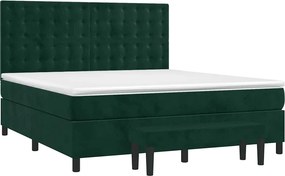 Box spring postel s matrací tmavě zelená 180x200 cm samet 3138100