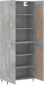Skříň highboard betonově šedá 69,5x34x180 cm kompozitní dřevo 3199669