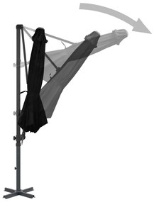 Konzolový slunečník s hliníkovou tyčí černý 300 cm,  46988