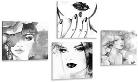 Set obrazů elegance ženy - 4x 40x40 cm