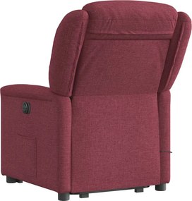 Zvedací masážní polohovací křeslo vínové textil 3303207