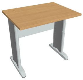 Stůl pracovní rovný 80 cm hl. 60 cm - Hobis Cross CE 800 Dekor stolové desky: buk, Dekor lamino podnože: šedá, Barva nohou: Stříbrná