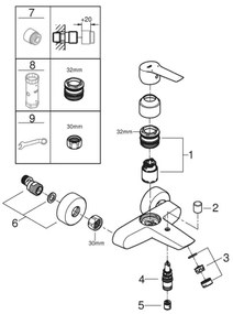GROHE 322782432 - Vanová baterie START 188 mm černá