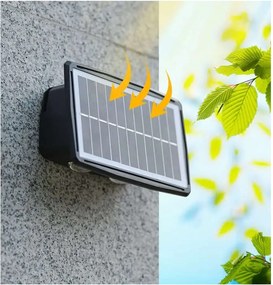 LED solární nástěnné světlo WL917, černá