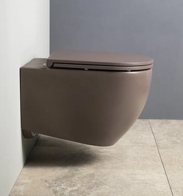 Isvea Isvea, INFINITY závěsná WC mísa, Rimless, 36,5x53cm, taupe, 10NF02005-2H