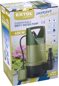 Ponorné čerpadlo Extol Premium 400W na znečištěnou vodu, 7500l/h