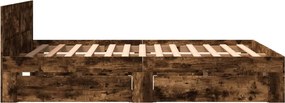 Rám postele s čelem kouřový dub 160 x 200 cm kompozitní dřevo 3295552
