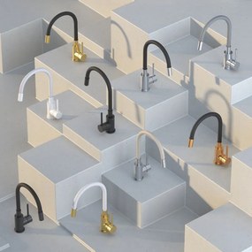 Černá matná ohebná kuchyňská dřezová baterie QUADRON MAGGIE