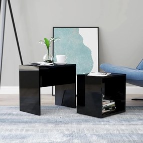vidaXL Set konferenčních stolků 48 x 30 x 45 cm dřevotříska [802885] Barva: Černá