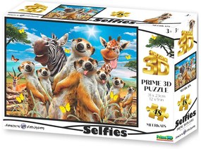 PRIME 3D PUZZLE - Surikata Selfie 48 dílků