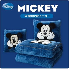 Sametově jemný polštářek (deka) 2v1 s pohádkovým motivem (2 velikosti, různé vzory) Varianta: C Mickey mouse, Velikost: polštář 50x50 cm (deka 145x190…