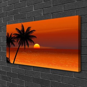 Obraz na plátně Palma Moře Slunce Krajina 125x50 cm