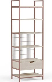 Ocelová knihovna v terakotové barvě 60x179,5x40 cm Amara – Marckeric