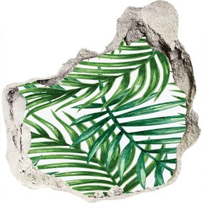 Wallmuralia Nálepka 3D díra na zeď Listí palmy 75x75 cm