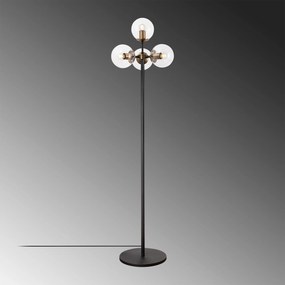 OPVIQ Podlahová lampa AKKAS černá čiré sklo