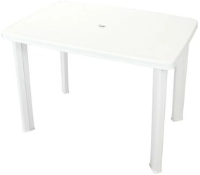 Zahradní stůl bílý 101 x 68 x 72 cm plast