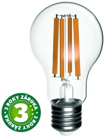 Ultra úsporná prémiová retro LED žárovka E27 9,5W 1521lm denní filament ekv. 100W, 3 roky