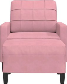 Křeslo s podnožkou růžová 60 cm samet 3278260
