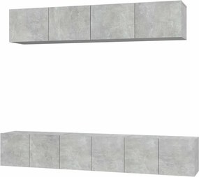 5dílný set TV skříněk betonově šedý kompozitní dřevo 3114425