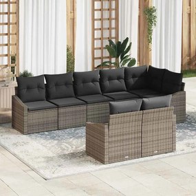 Set pohovek 8 ks Šedá polyratan 3346769