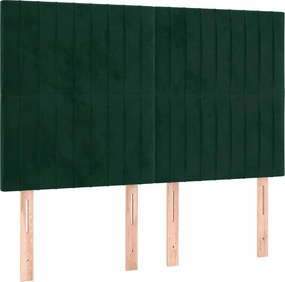 Čelo postele tmavě zelené 144x5x118/128 cm sametové 3116621
