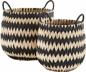 Úložný koš Grass Natural Black Menší, černá barva, přírodní barva