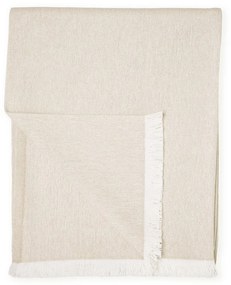 Béžový pléd s podílem bavlny Euromant Summer Linen, 140 x 180 cm