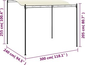 vidaXL Marketos Zahradní altán plátěný krémově bílý