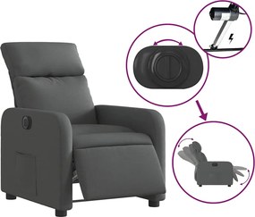 Elektrické polohovací křeslo tmavě šedé textil 3206682