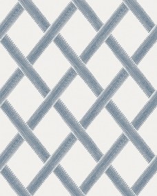 Bílo-modrá vliesová geometrická tapeta na zeď, 120633, Retreat, Graham&Brown Premium