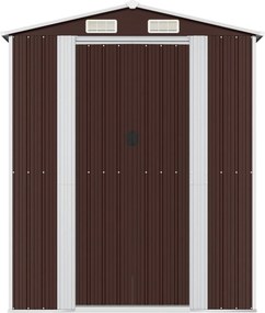 Zahradní kůlna tmavě hnědá 192 x 357 x 223 cm pozinkovaná ocel 3147462