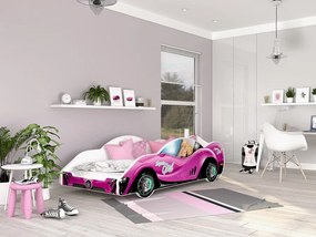 Dětská postel auto 180x90 cm s matrací - barbie