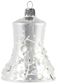 Zvonek stříbrný s dekorem mrazivých kapek