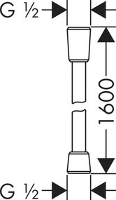 Hansgrohe Isiflex, sprchová hadice 1600 mm, satinox, HAN-28276810
