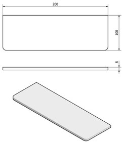 Sapho Police 200x100x8mm, čiré sklo 23478