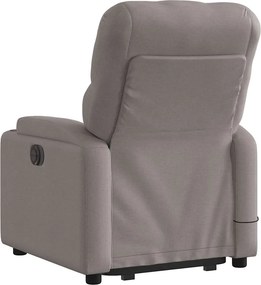 Zvedací masážní polohovací křeslo taupe textil 3204730