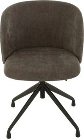 Šedá sametová jídelní točící židle Chair Turn Grey - 56*48*77cm